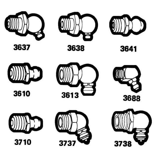 Grease Fitting Tap Sizes