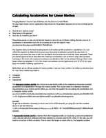 Calculating Acceleration for Linear Motion