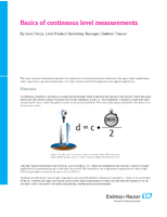 Basics of Continuous Level Measurements