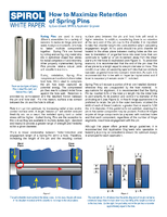 How to Maximize Retention of Spring Pins