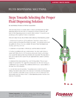 Steps Toward Selecting the Proper Fluid Dispensing Solution